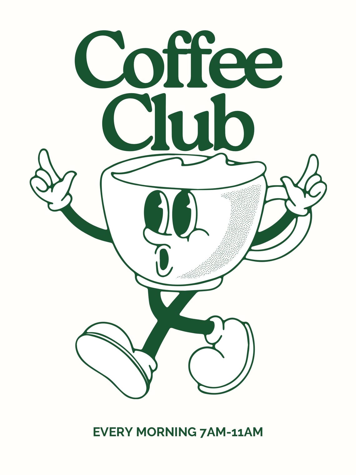Cute Retro Coffee Club Digtal Print, Instant Download - Etsy