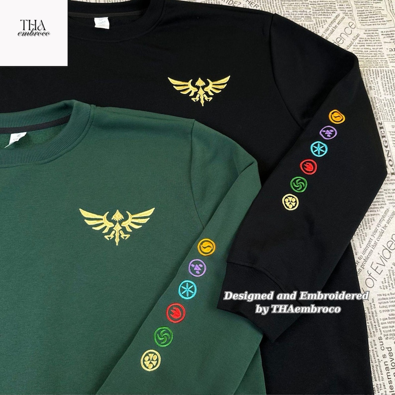 Legend of Zelda Embroidered Sweatshirt and Hoodie, Zelda Shirt, Zelda ...