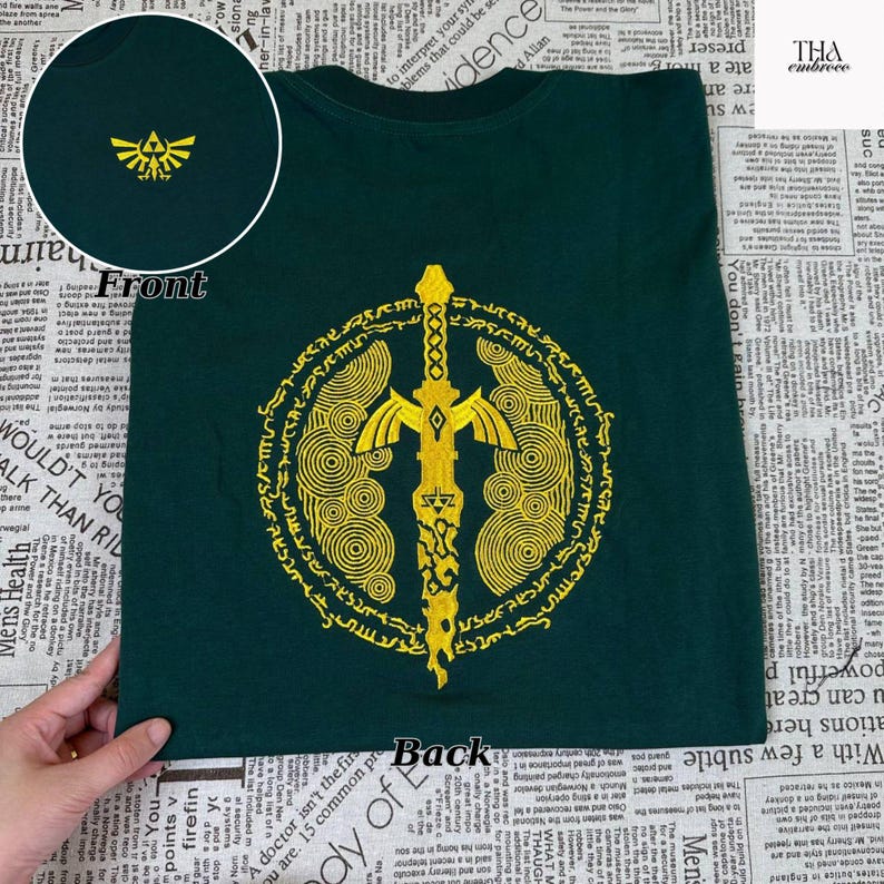 Tears of the Kingdom Master Sword Embroidered Sweatshirt and Hoodie ...