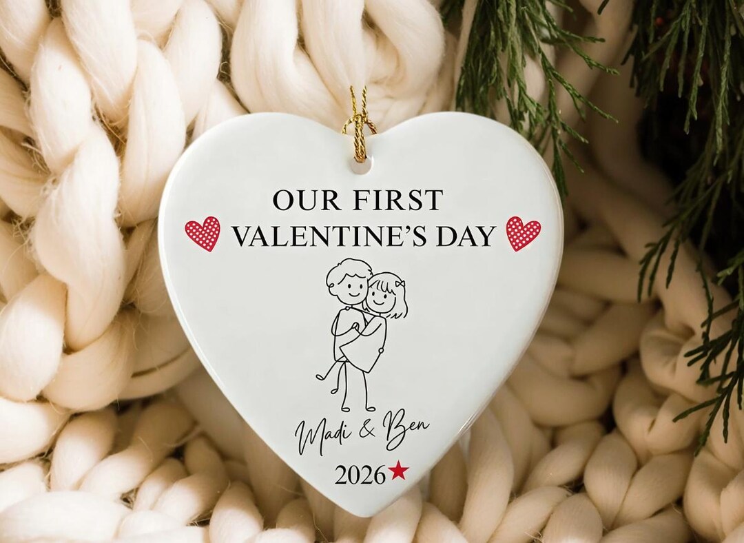 Personalized Our First Valentine’s Day Heart Ornament,first Valentine's ...