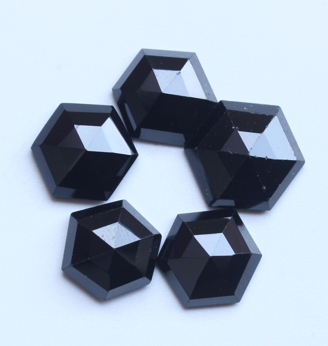 Spinel Gemstone, Natural Black Spinel Step Cut Faceted Cabochon, Loose ...