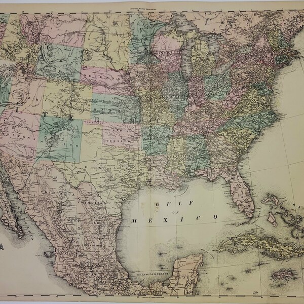Antique Wall Map - Etsy