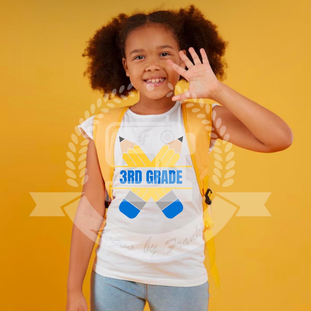 3rd Grade Pencil Badge PNG: Back to School Shirt Design (digital ...