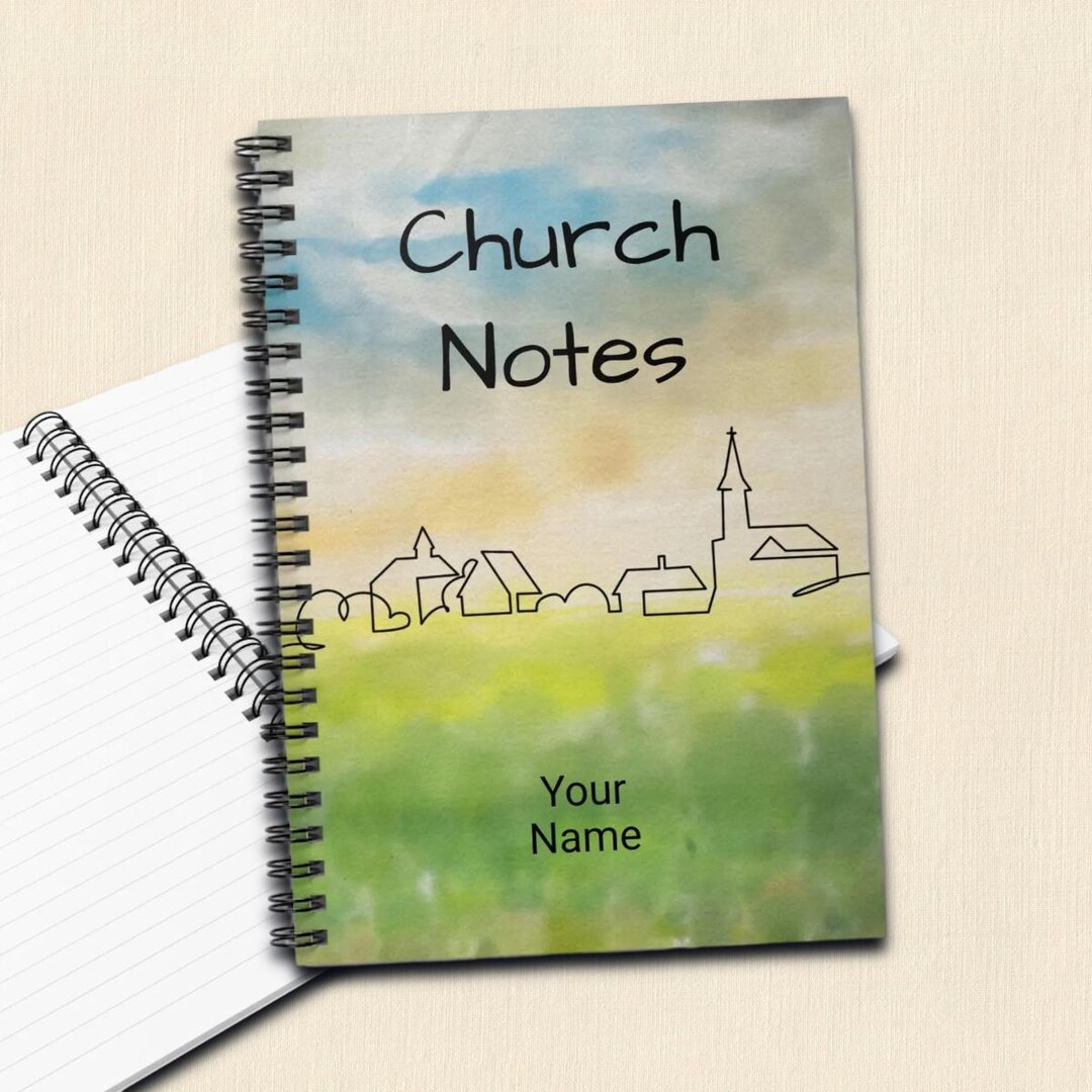 Personalized Church Notes Watercolor Spiral Notebook - Ruled Line - Etsy