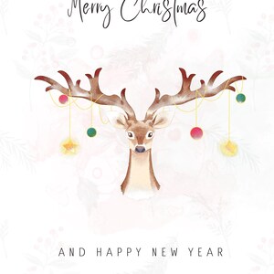Watercolor Christmas Card Bundle: Printable Holiday Cards (digital ...
