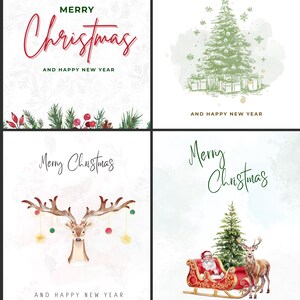 Watercolor Christmas Card Bundle: Printable Holiday Cards (digital ...