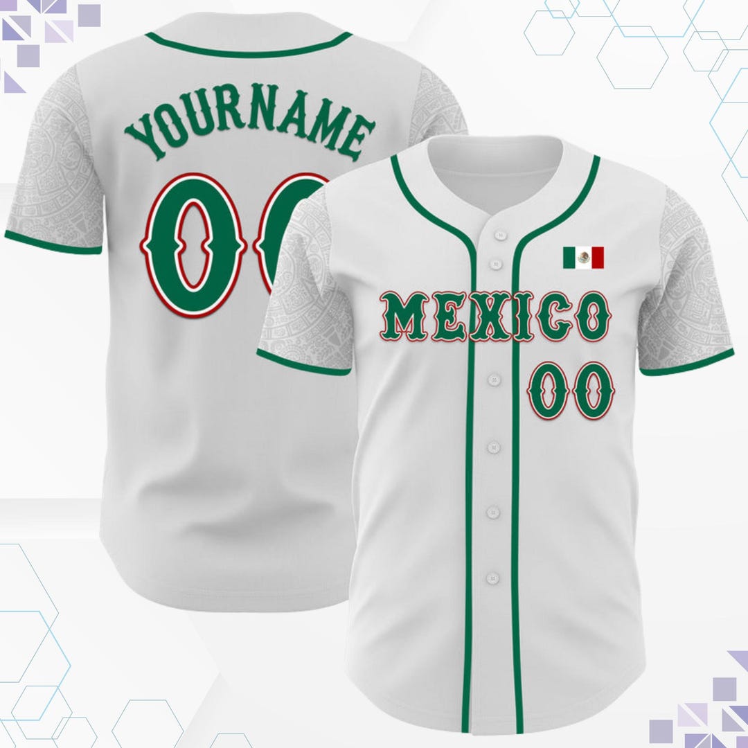 Custom Mexico Baseball Jersey – Personalized Name & Number – Mexican ...