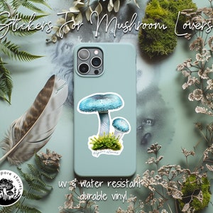 Mushroom Sticker Blue Roundhead by Spore Stories, Nature Love Fungi ...