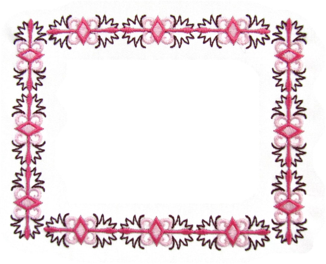 Pink Scrollwork Embroidered Quilt Label, Add Text, Choose Font, and ...