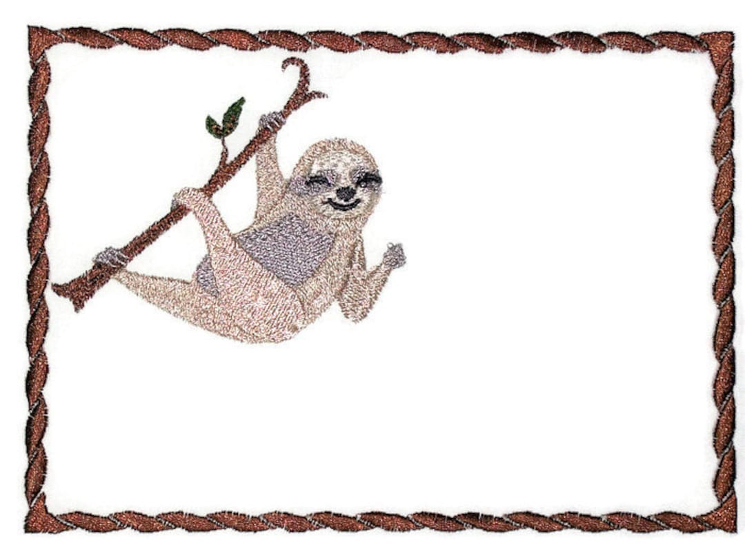 Sloth Three Toed Embroidered Quilt Label to Customize With Your ...