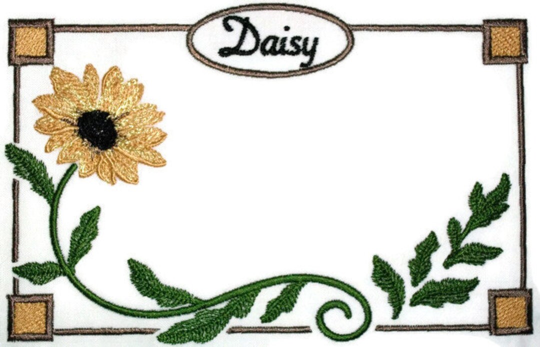 Daisy Embroidered Quilt Label for Blocks or Tops, to Customize With ...
