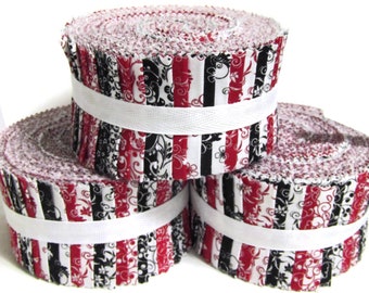 Red Jelly Roll Fabric | Etsy