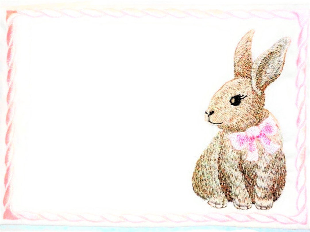 Bunny Rabbit Embroidered Quilt Label to Customize With Your Personal ...