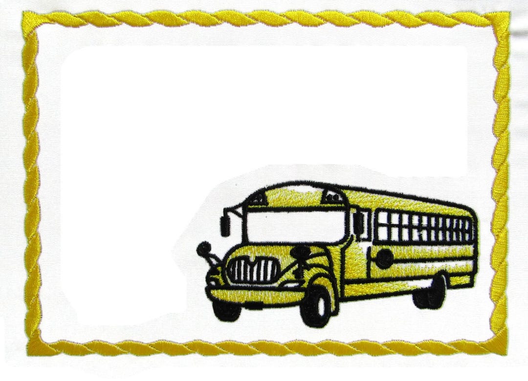 School Bus Embroidered Quilt Label to Customize With Your Personal ...