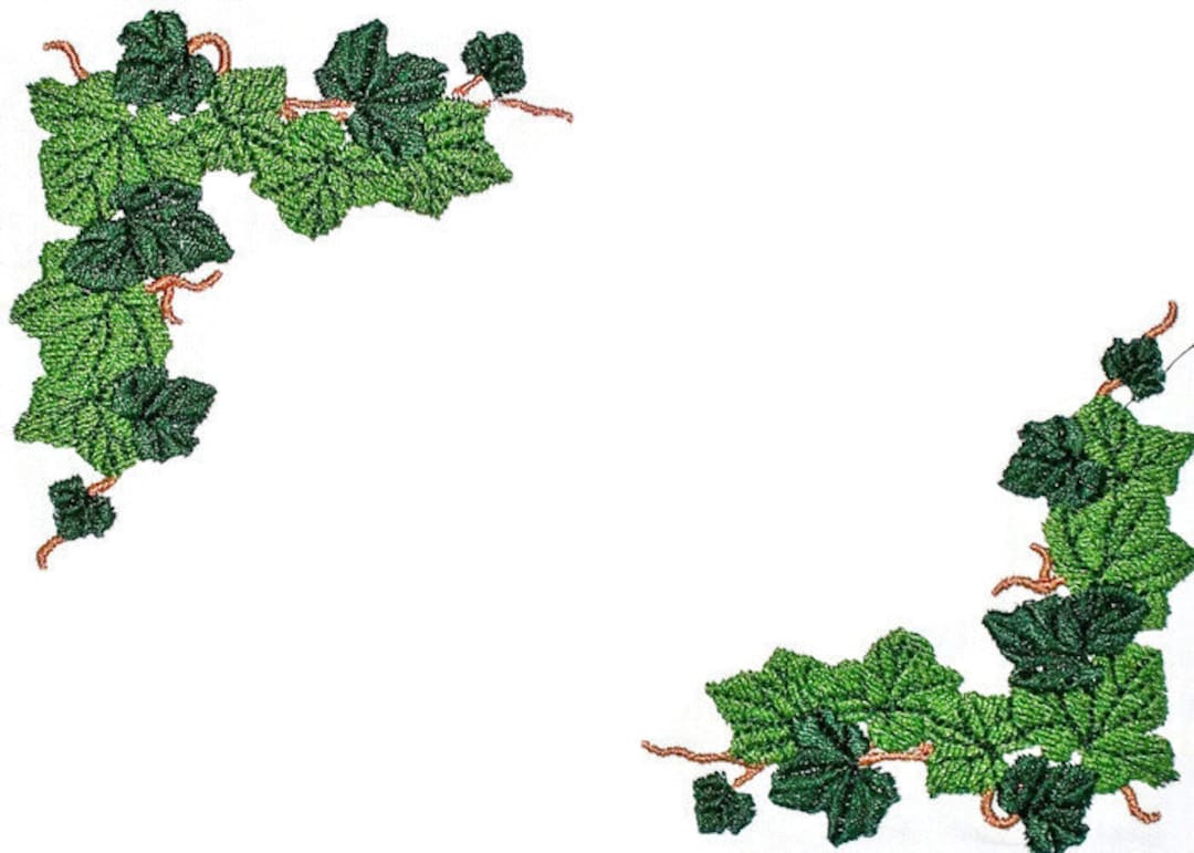 English Ivy Motifs Embroidered Quilt Label to Customize With Your ...