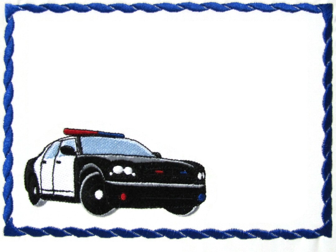 Police Car Embroidered Quilt Label to Customize With Your Personal ...