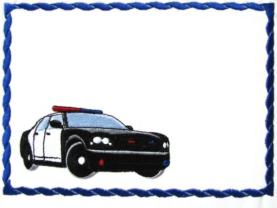 Police Car Embroidered Quilt Label to Customize With Your - Etsy
