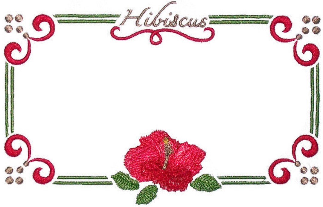Hibiscus Floral Embroidered Quilt Label to Customize With Your Personal ...