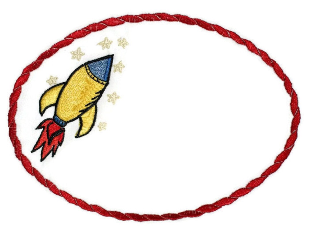 Rocketship Embroidered Quilt Label, to Customize With Your Personal ...