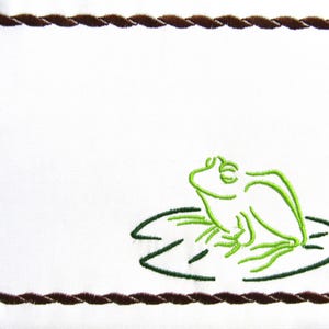 Frog on Lily Pad Embroidered Quilt Label to Customize With Your ...