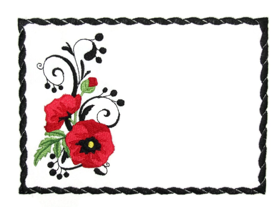 Poppy Embroidered Quilt Label to Customize With Your Personal Message ...