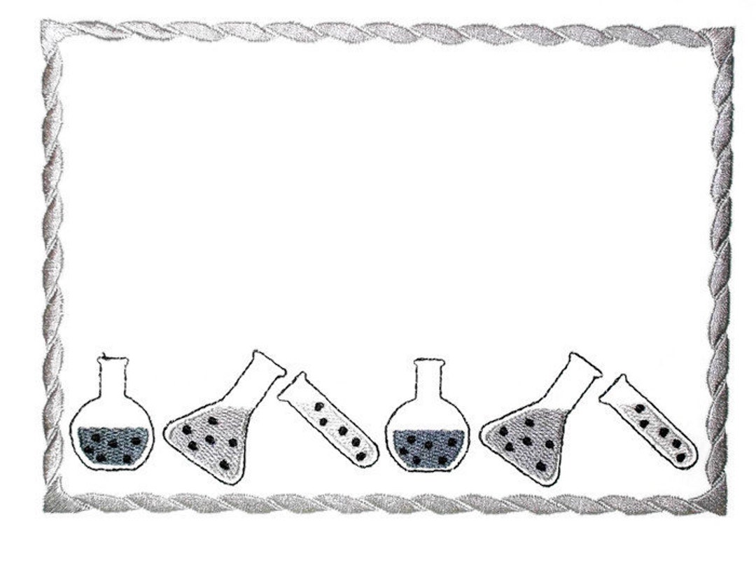 Science Test Tubes and Beakers Embroidered Quilt Label to Customize ...