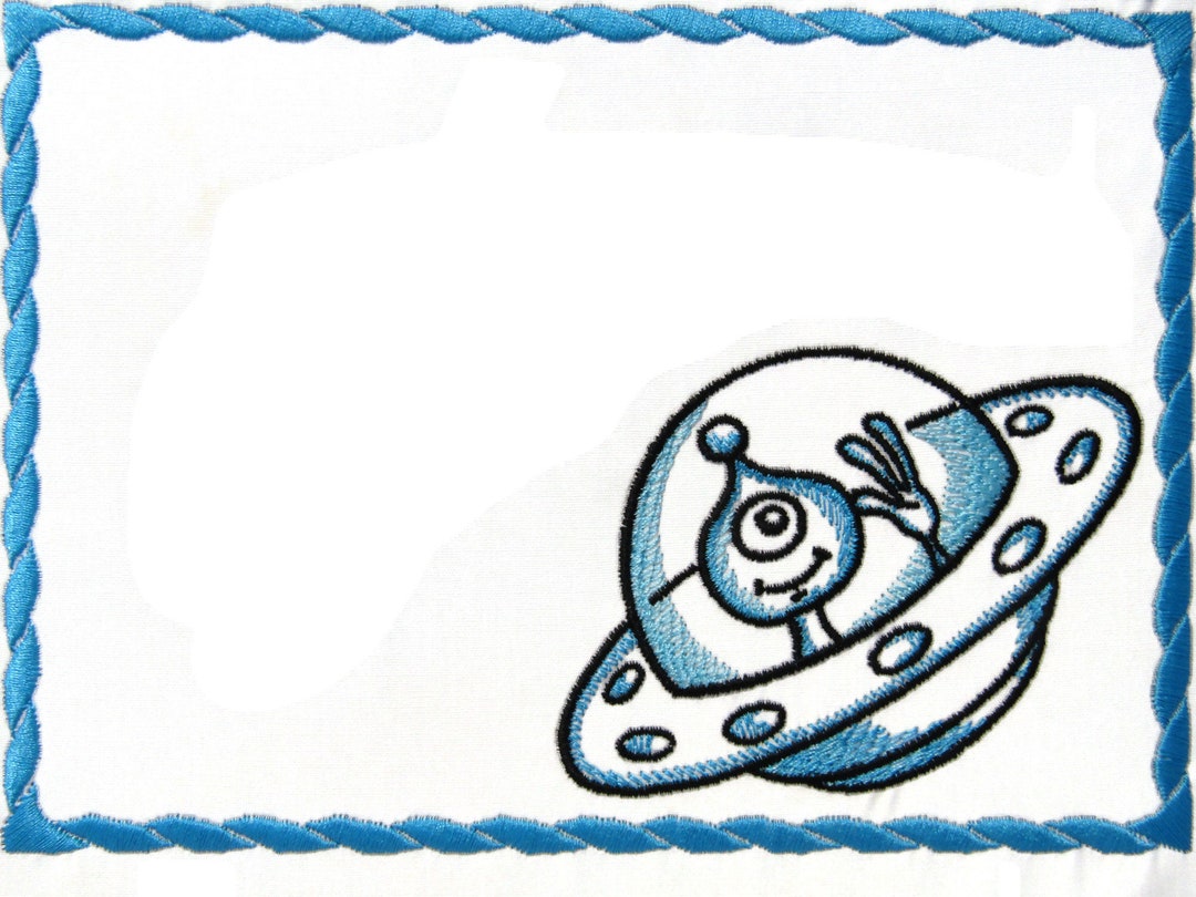 Alien Embroidered Quilt Label to Customize With Your Personal Message ...