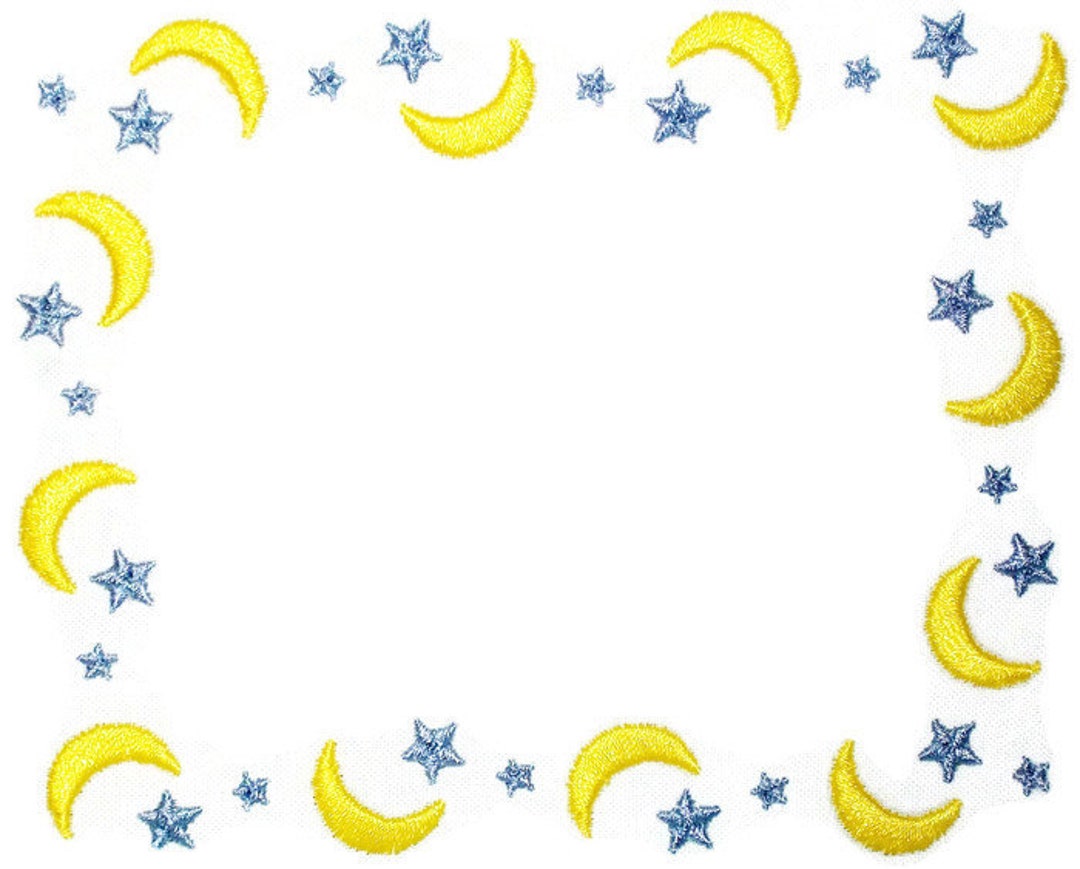 Moon & Stars Frame Quilt Label to Customize With Your Personal Message ...