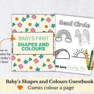 Baby's First Shapes & Colors Coloring Book: Personalized Baby Shower ...