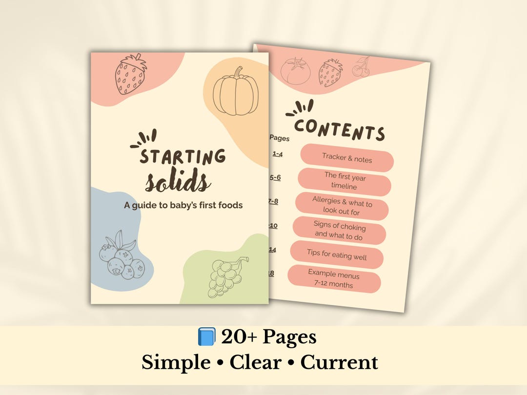 Starting Solids & Baby-led Weaning Guide | 20+ Page Printable PDF ...