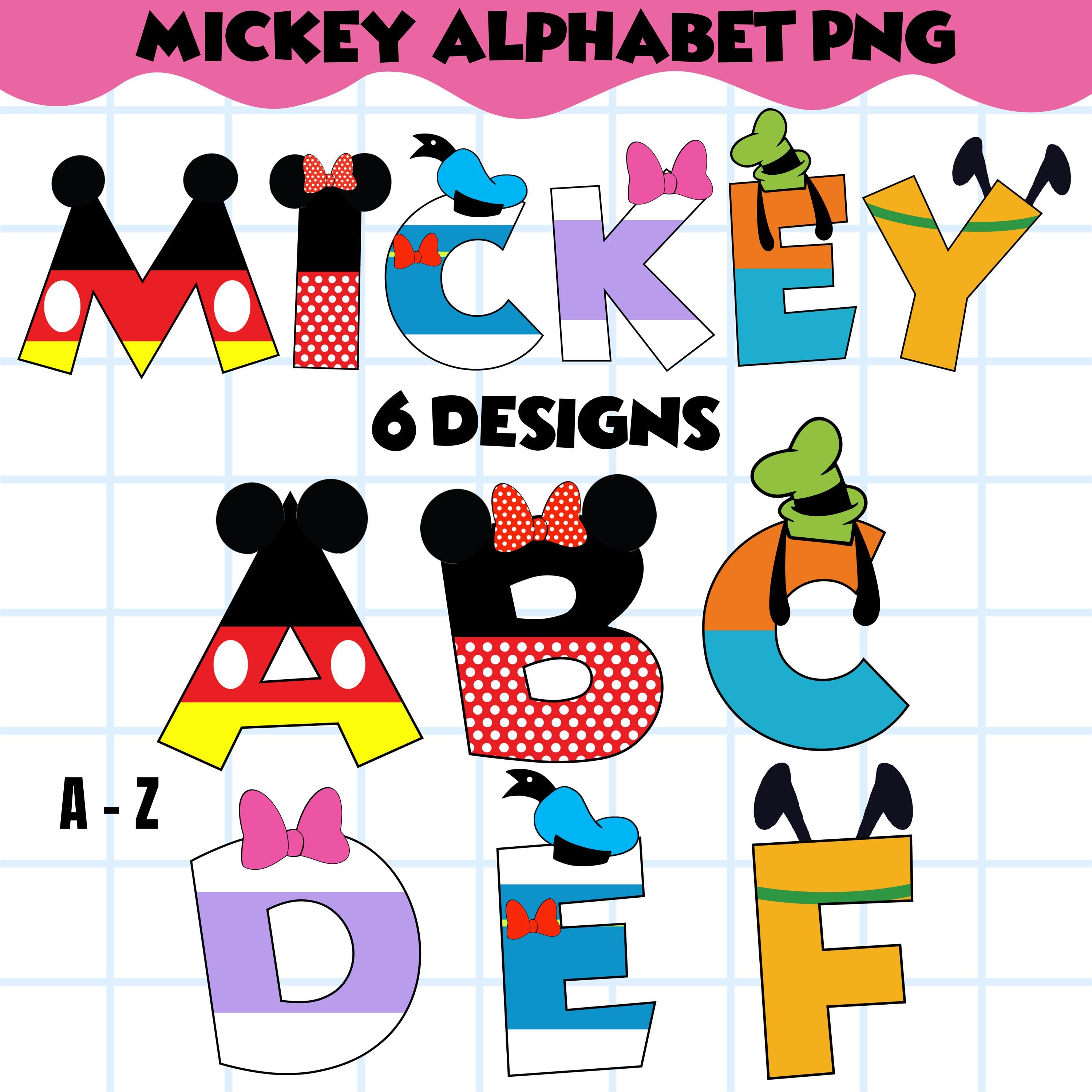 Mickey Alphabet PNG Bundle | Mickey Letters PNG | Cartoon Letters for ...