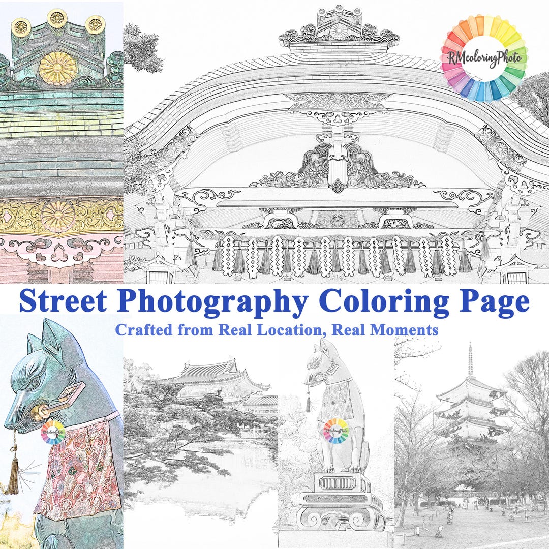 Street Photography Coloring Photo - Adult and Kids Coloring Book ...