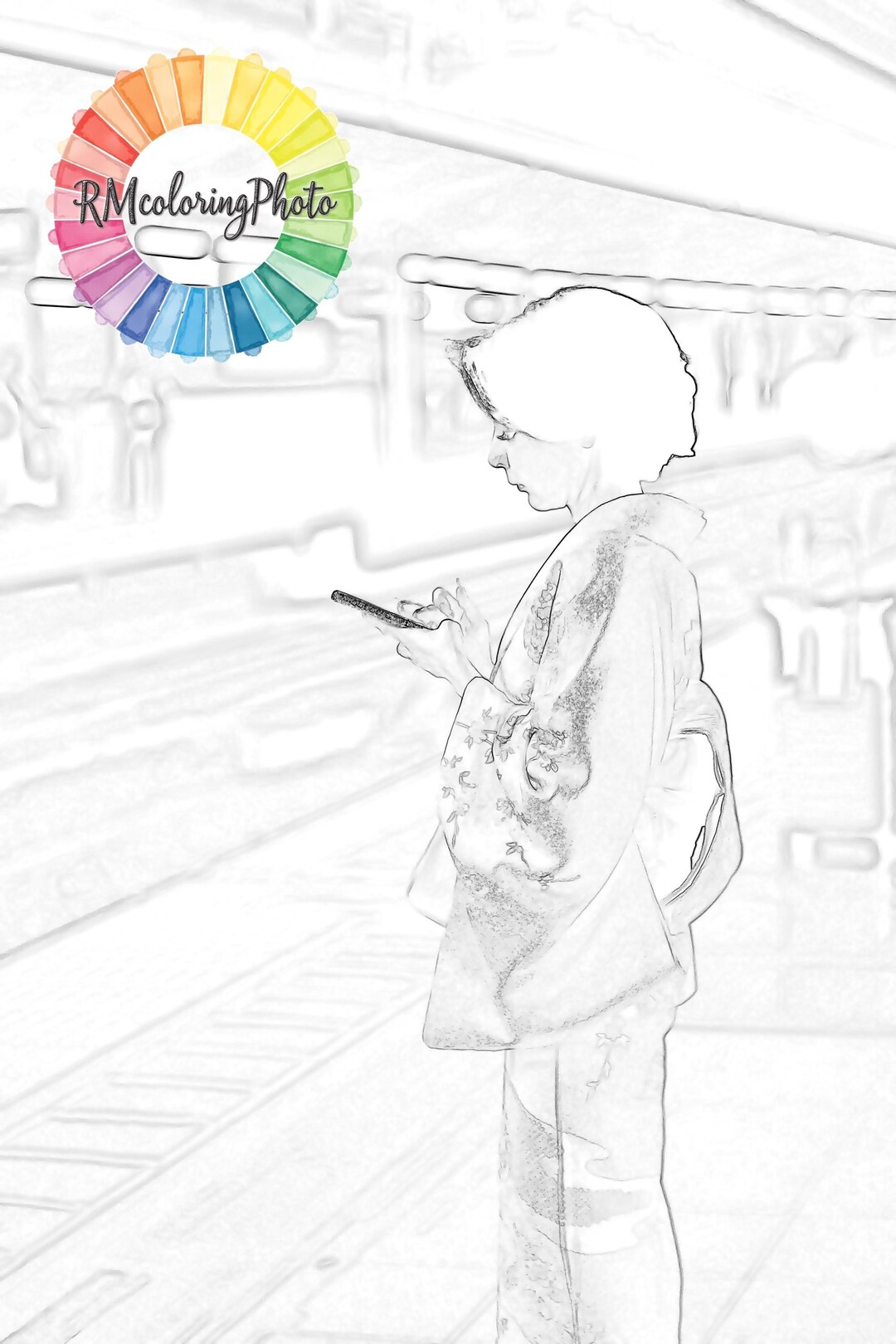 Street Photography Coloring Page - Adult and Kids Coloring Book ...
