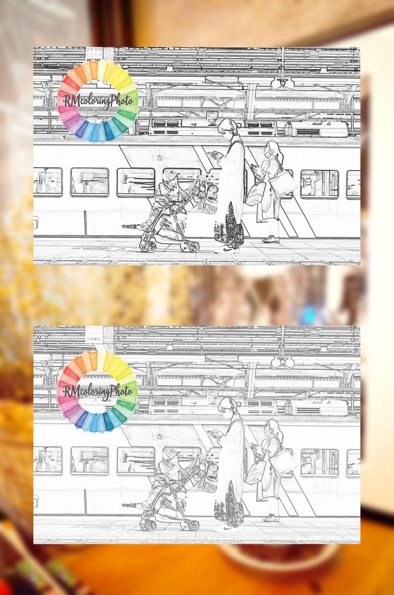 Street Photography Coloring Page - Adult and Kids Coloring Book, Japan ...