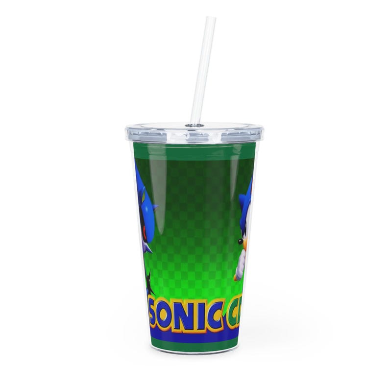 Sonic CD Metal Sonic and Sonic Plastic Tumbler With Straw, Video Game ...
