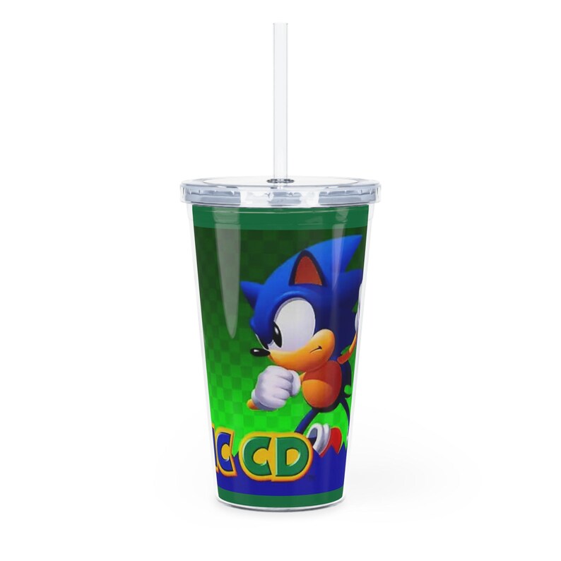 Sonic CD Metal Sonic and Sonic Plastic Tumbler With Straw, Video Game ...