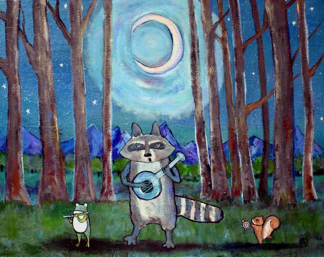 Whimsical Woodland Animals Kids Art Print Nursery Decor Playroom Decor ...