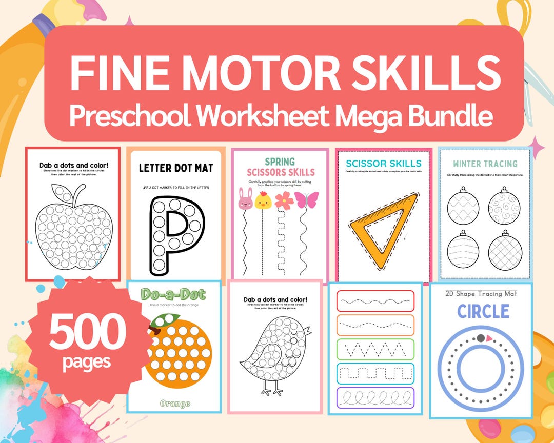 500-page Fine Motor Skills Activity Pack for Preschoolers | Printable ...