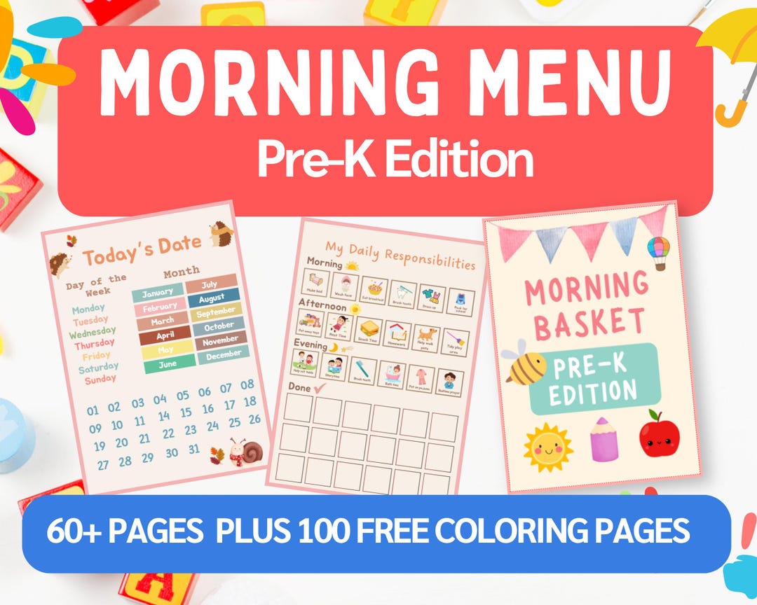 Cozy Morning Menu Printable | Preschool & Kindergarten Homeschool ...