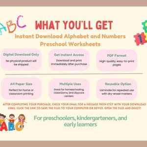 Printable Alphabet and Number Tracing Worksheets | Preschool and Pre-k ...