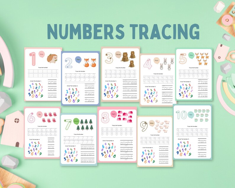 Printable Alphabet and Number Tracing Worksheets | Preschool and Pre-k ...