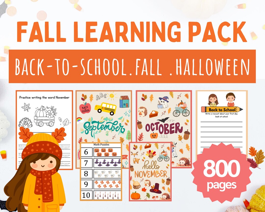Fall & Halloween Activity Bundle: 800 Pages of Learning Worksheets ...