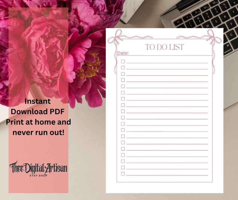 Printable Coquette To-do List PDF, Task Tracker, Daily Planner, Pink ...