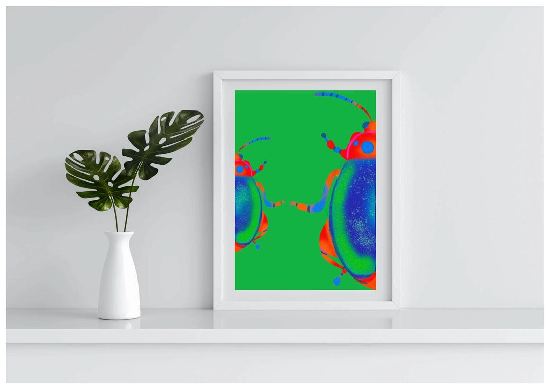 Printable Unique Poster, Colorful Bug Design - Etsy