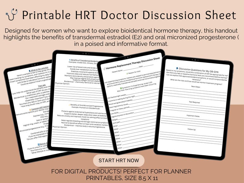 HRT Doctor Visit Planner: Bioidentical Hormone Therapy Tracker ...