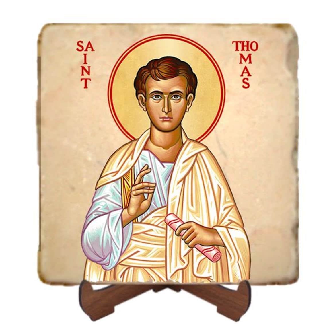 St.thomas the Apostle Icon,men Saints,marble Icon,handmade,prayer Gift ...