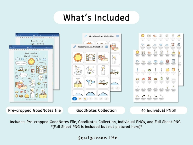 Good Morning Digital Stickers | Cozy Routine Pngs for Goodnotes - Etsy