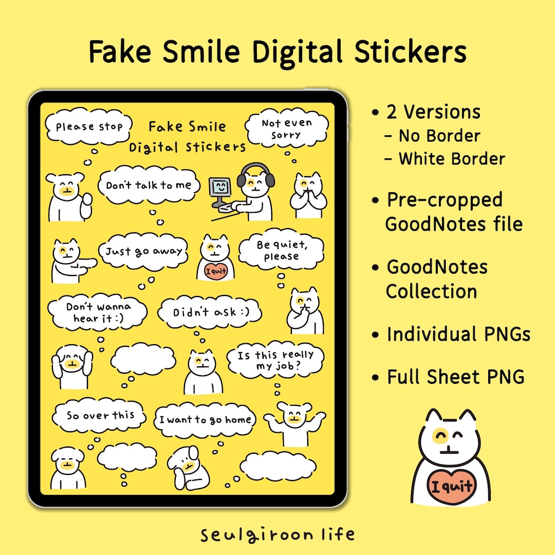 Fake Smile Stickers | Passive Aggressive & Sarcastic Humor for ...