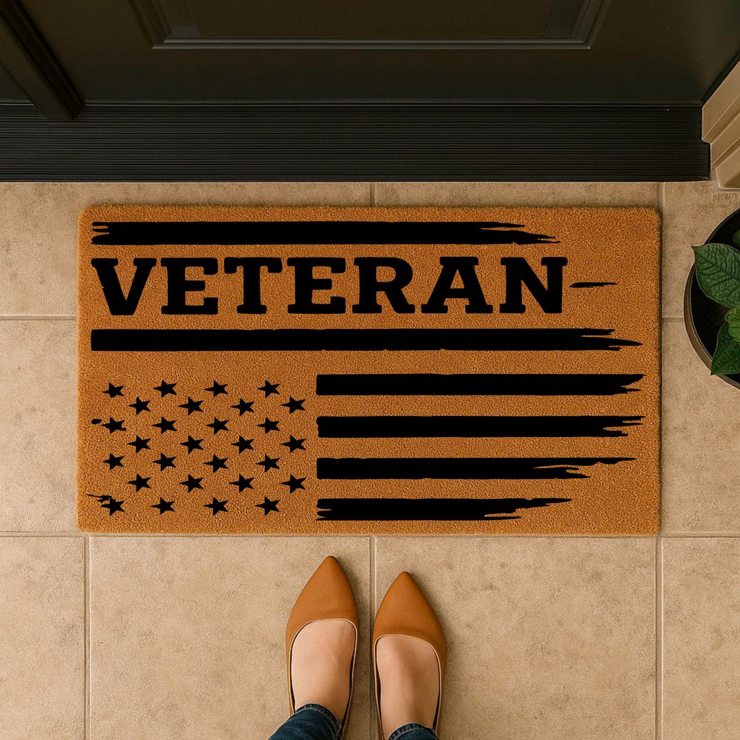 American Flag Coir Doormat: Patriotic Welcome Mat for Veterans - Etsy