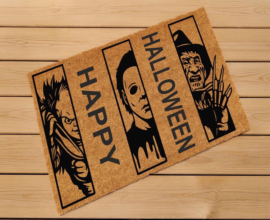 Horror Movie Character Coir Doormat: Halloween Welcome Mat - Etsy